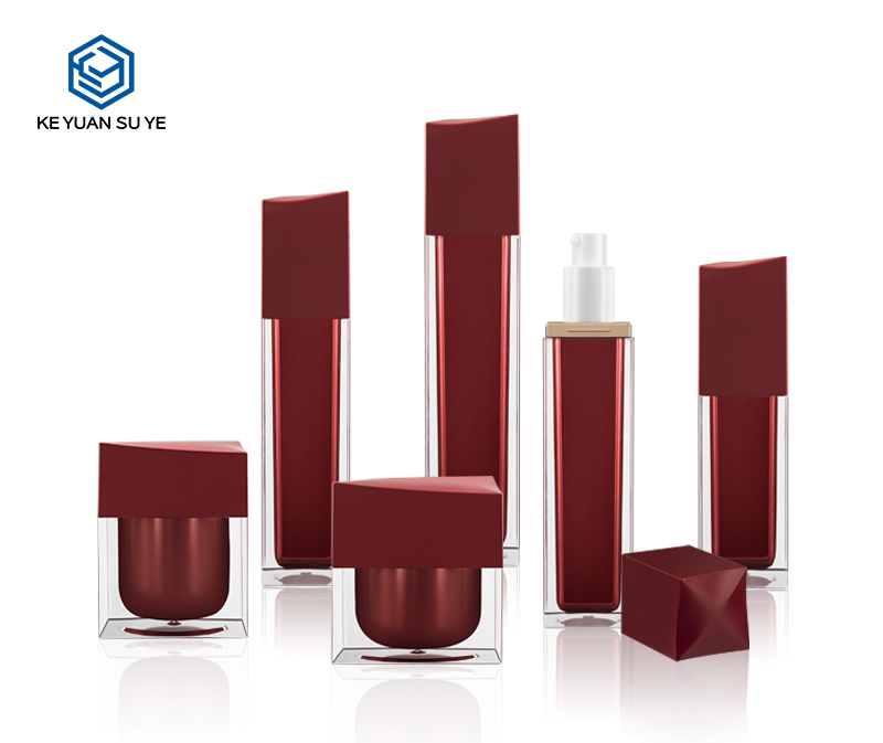 KY013AB Unique Hot Red Acrylic Bottles Luxury Cosmetic Bottles 50-120ml ...